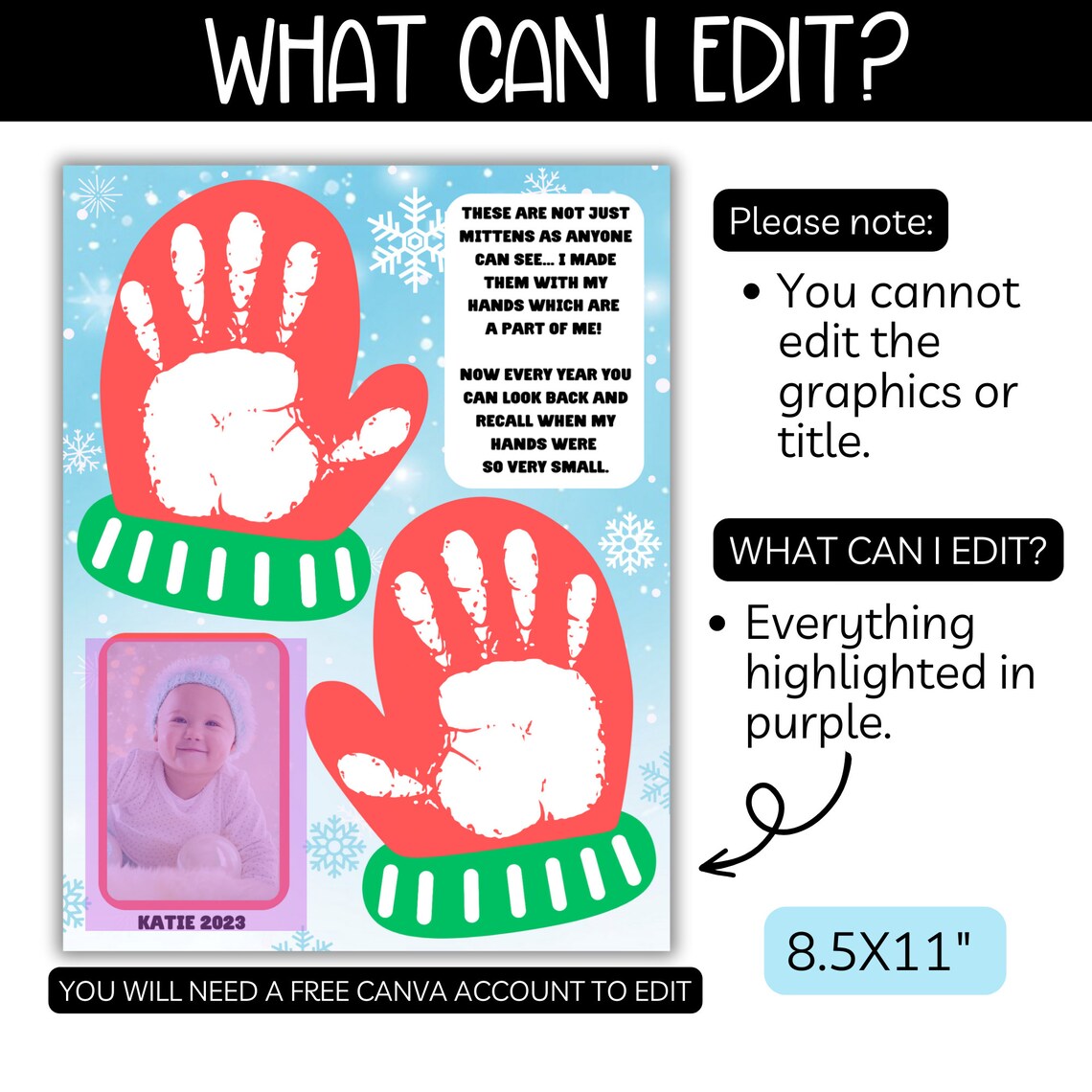 Christmas Mitten Handprint Poem Craft, Toddler Holiday Handprint ...