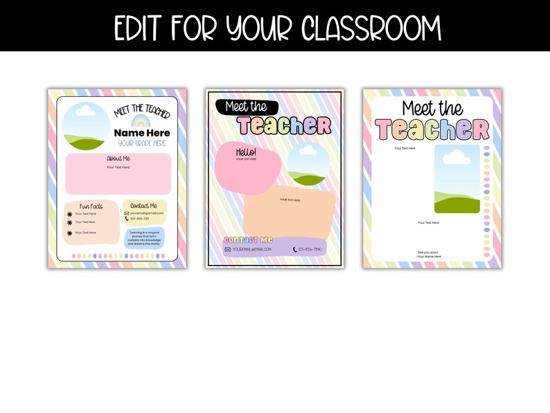 Meet the Teacher Flyer Editable Template Classroom Open - Etsy