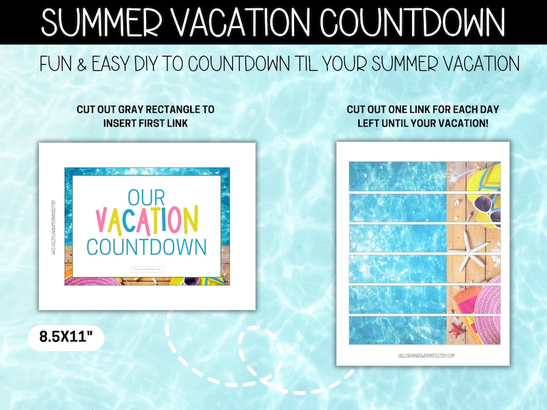 Summer Vacation Printable Paper Chain Countdown | Summer Vaca Countdown ...