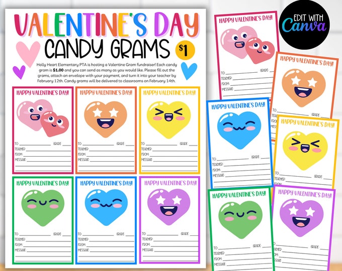 PTA PTO Gratitude Gram Fundraiser Flyer Template, School Fundraiser ...