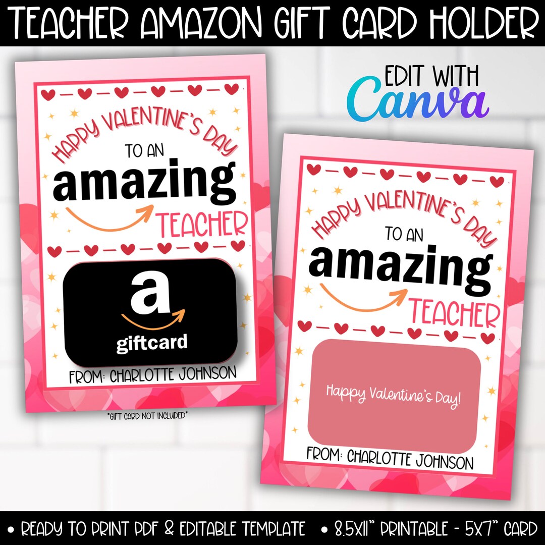 Teacher Valentine's Day Gift Card Holder, Amazing Teacher Gift Card ...