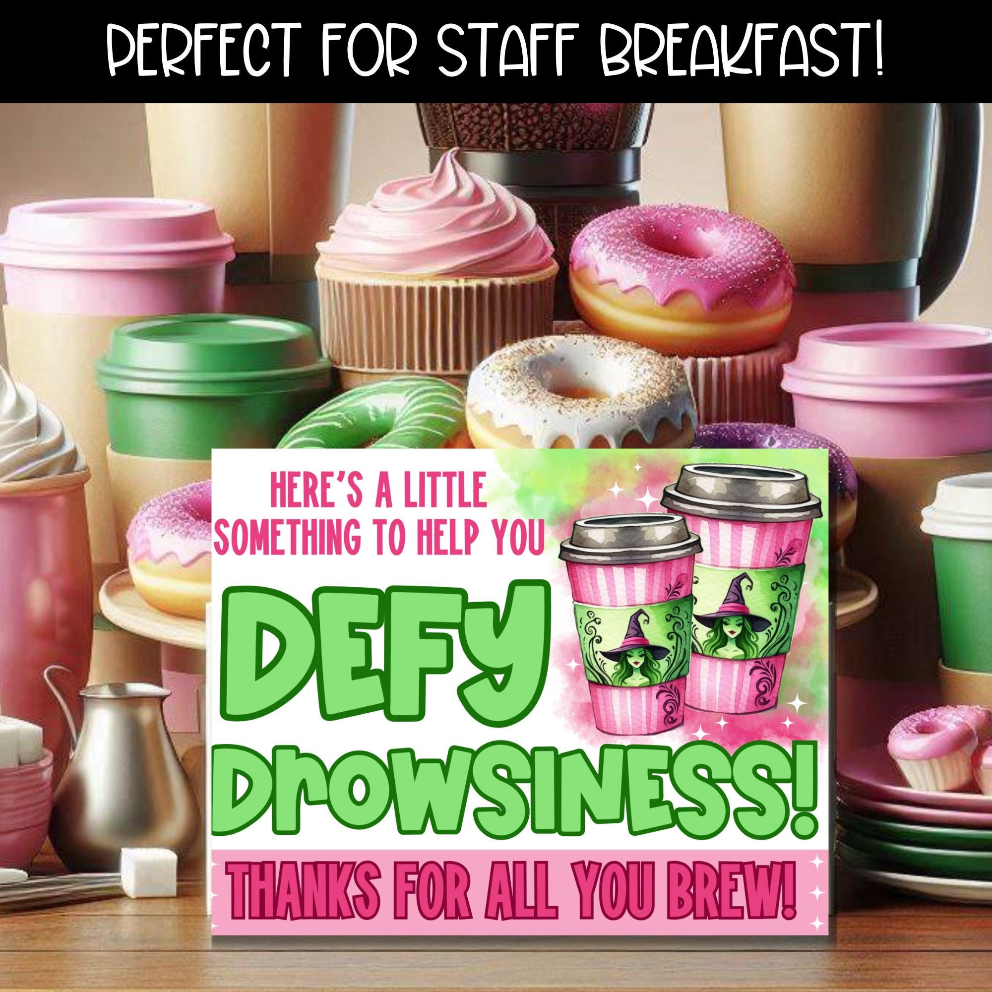 Wicked Coffee Donut Breakfast Bar Poster Bundle, Teacher Staff ...