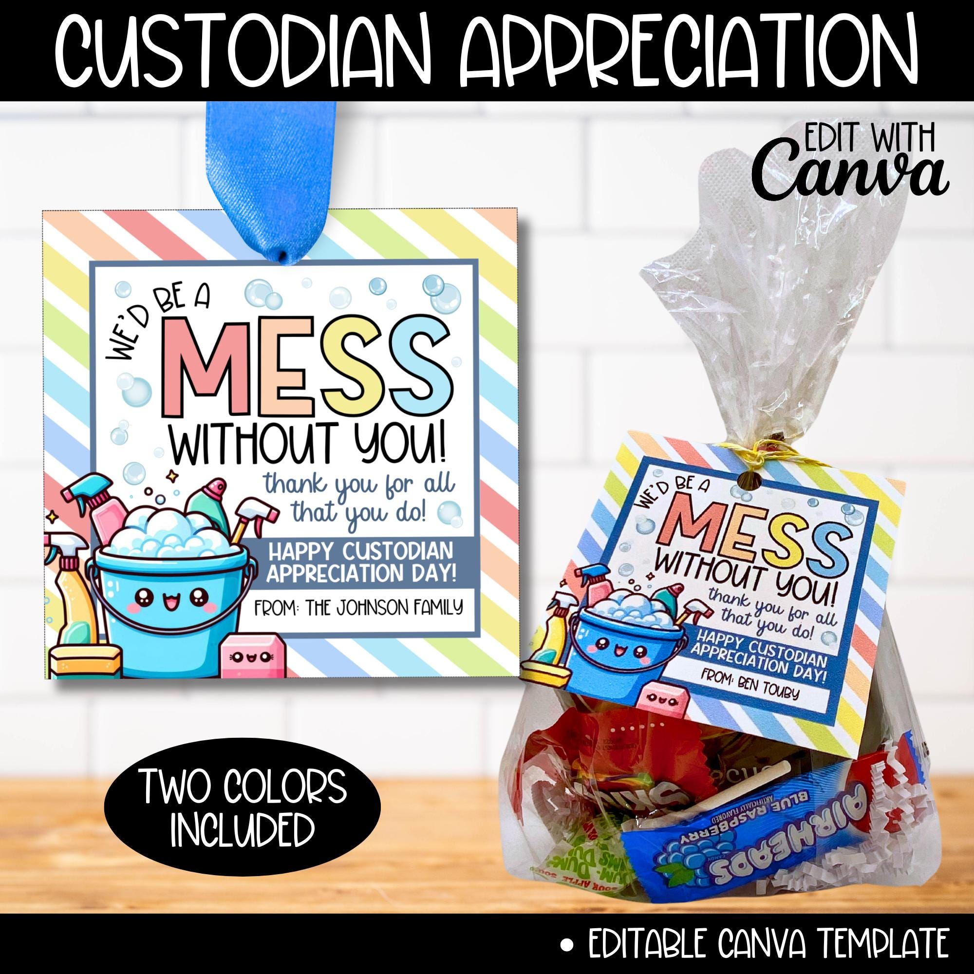Custodians Appreciation Day Gift Tags, PTA PTO Gifts, World's Best ...
