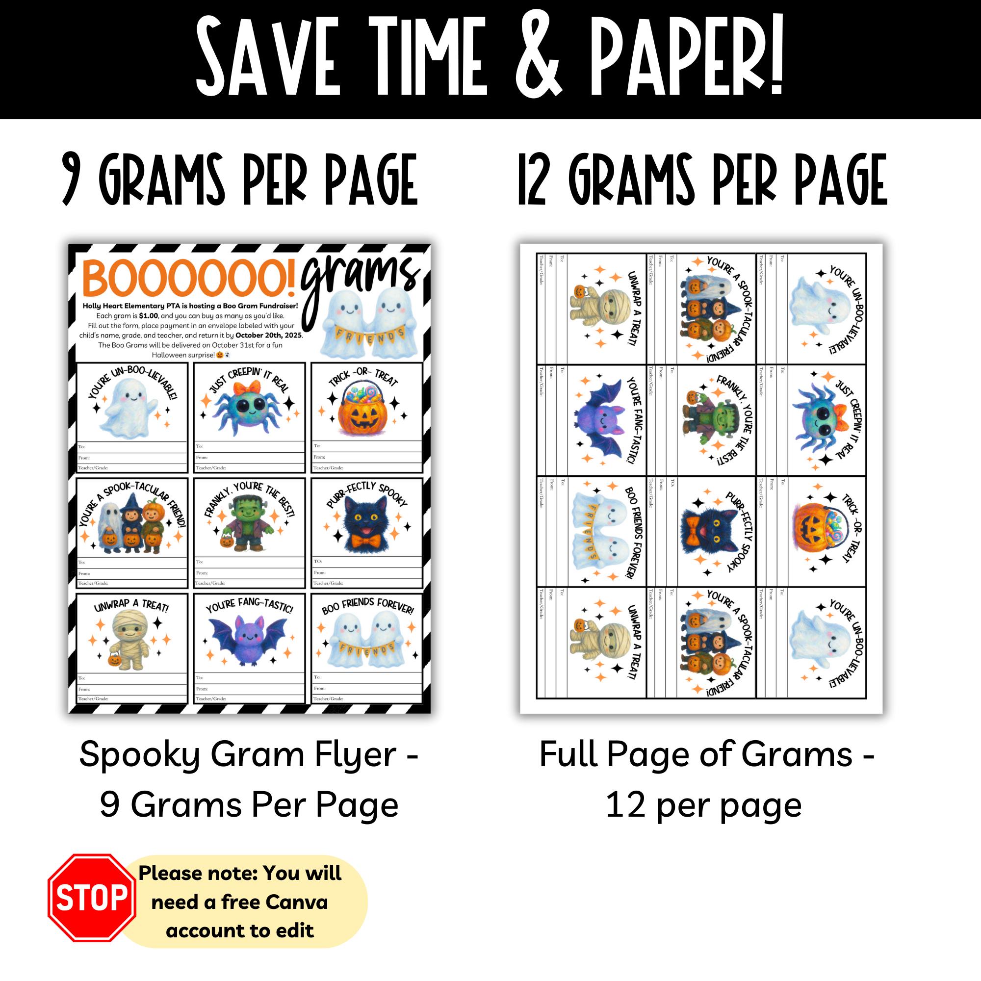 Boo Gram Fundraiser Flyer Template, PTA PTO Fall Candy Grams Fundraiser ...