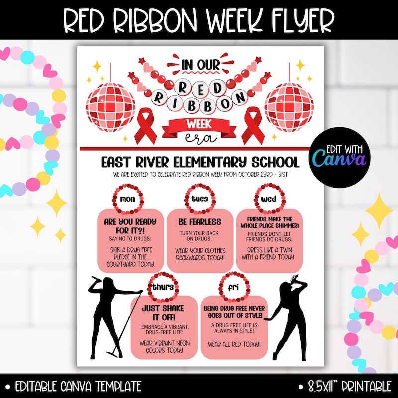 Red Ribbon Week Poster - Etsy