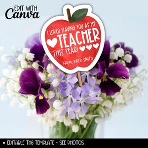 End of Year Teacher Staff Appreciation Apple Gift Tag, Last Day School ...