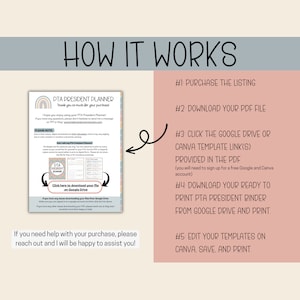 EDITABLE PTA President Planner, PTA Binder Template Bundle, Pta ...