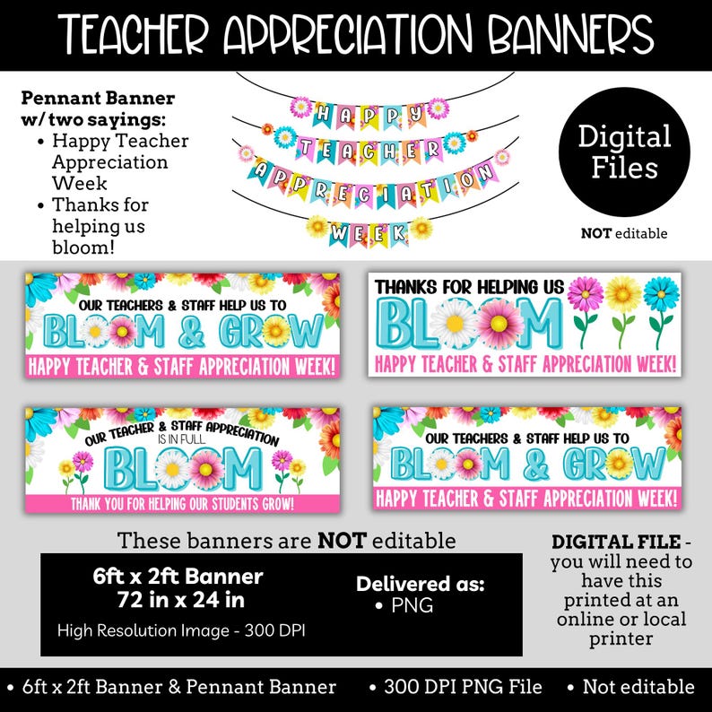 Bloom Flower Teacher Staff Appreciation Week Theme Flyer Poster Sign ...