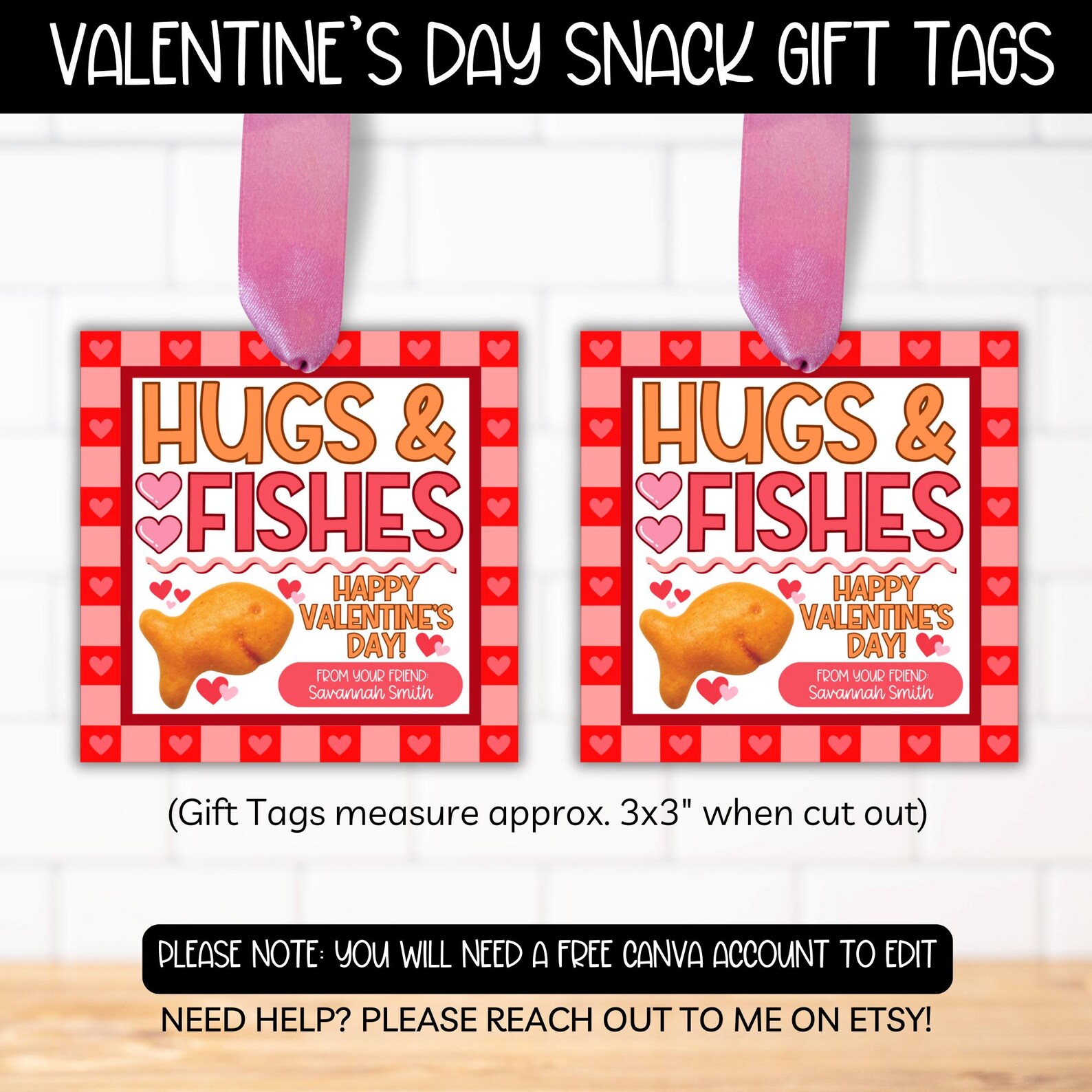 Goldfish Cracker Valentine's Day Cards for School Exchange, Gold Fish ...