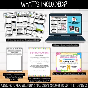 PTA PTO Monthly Newsletter Flyer Bundle Canva Template, Pta Pto School ...