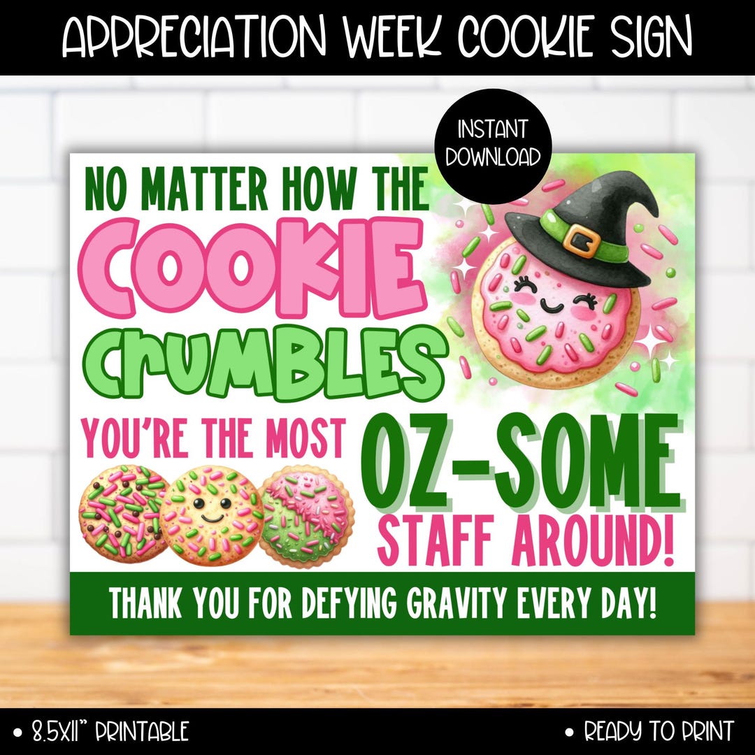Wicked Cookie Crumble Bar Teacher Employee Staff Appreciation Week ...