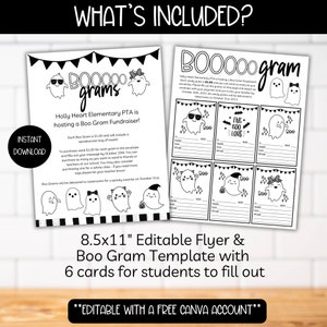 PTA PTO Boo Gram Fundraiser Flyer Template, School Fundraiser Ideas ...