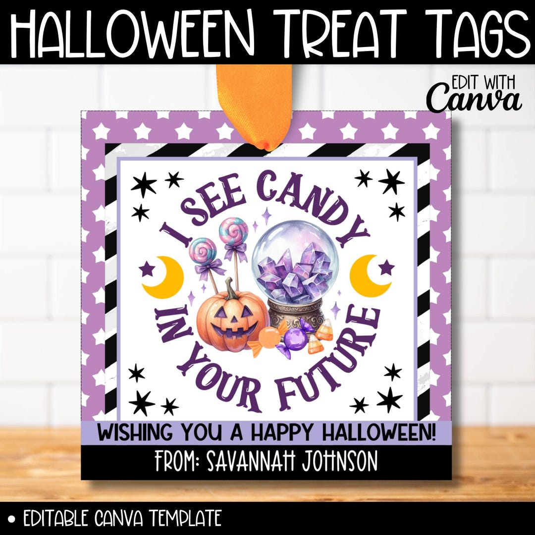 Halloween Treats Gift Tags, Goodies Bag Candy Class Treat Tag, Boo ...
