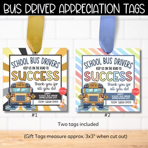 School Bus Driver Appreciation Day Gift Tag Template Bundle, Bus Driver ...