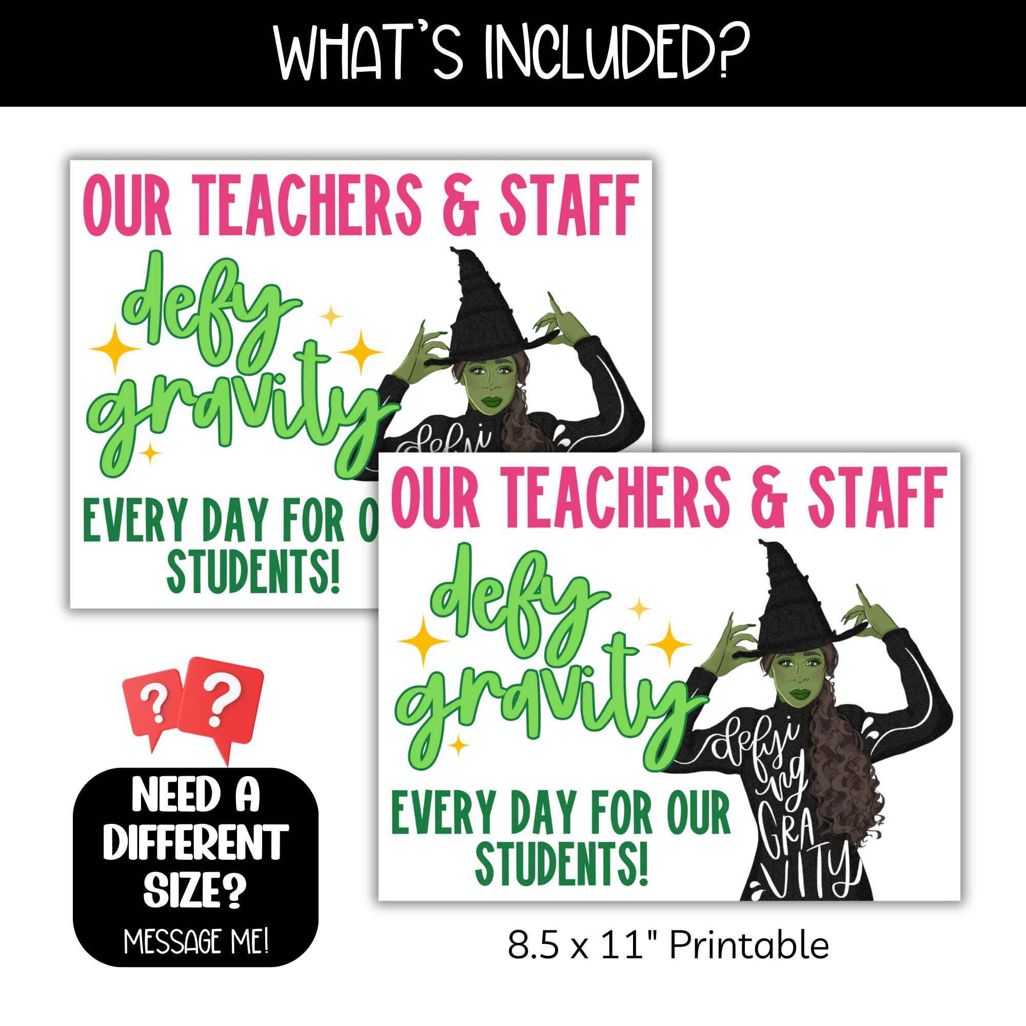 Wicked Teacher Appreciation Week Theme Poster Sign, Wizard of Oz Staff ...