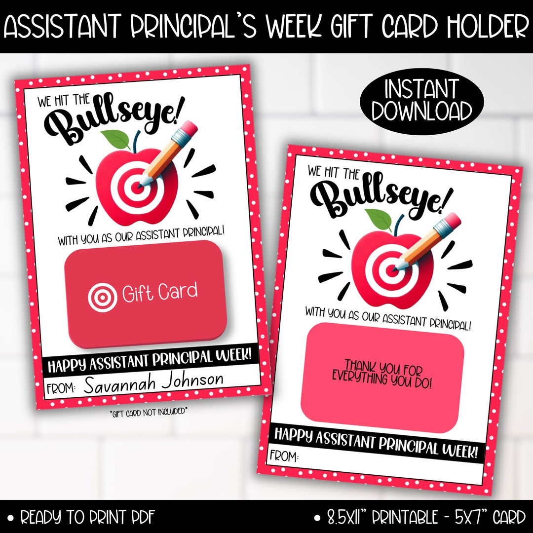 Assistant Principal Week Target Gift Card Holder, Happy National ...