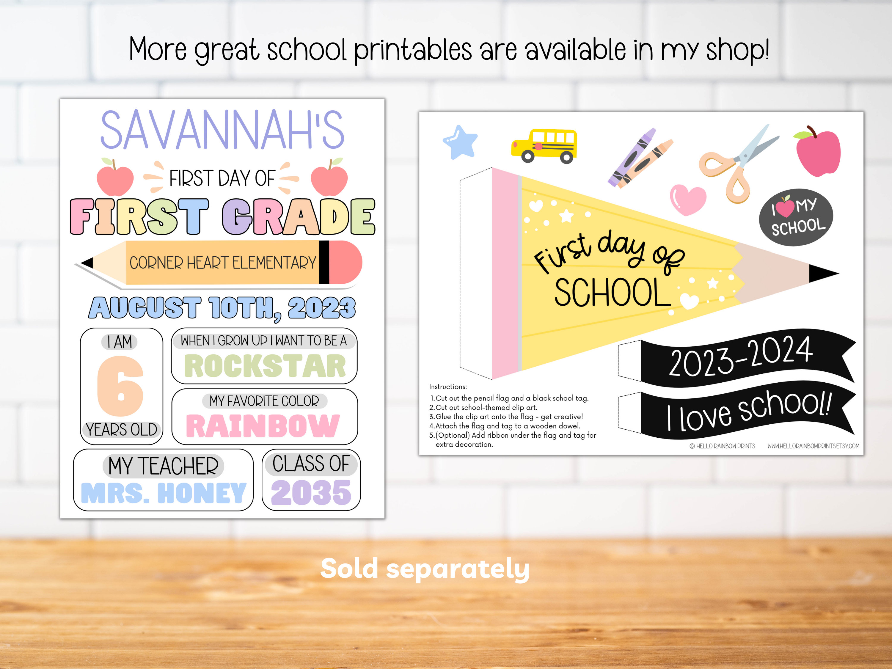 Back to School Countdown for Kids Printable Chart, First Day of School ...