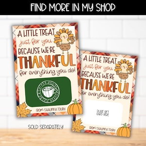 Thanksgiving Employee Appreciation Gift Card Holder, Thanks Giving Card ...