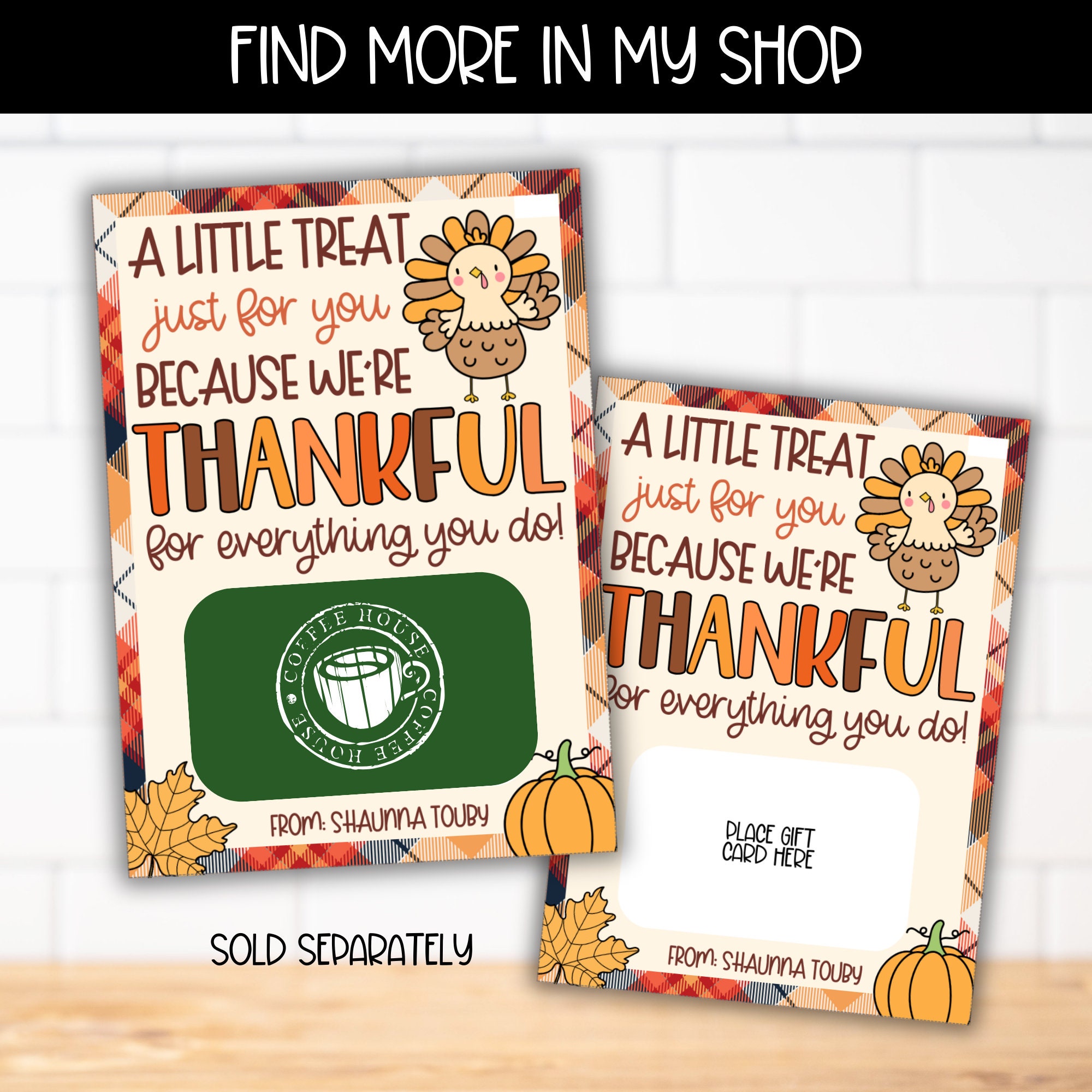 Thanksgiving Employee Appreciation Gift Card Holder, Thanks Giving Card ...