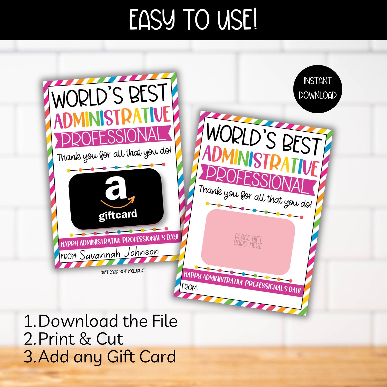 Administrative Professional Day Gift Card Holder, Administrative Admin ...