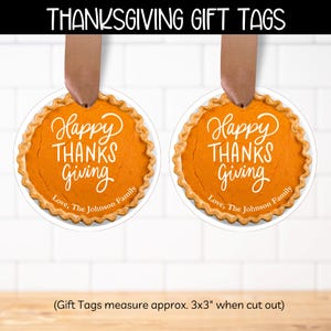 Editable Thanksgiving Round Gift Tags for Kids Teachers Employees ...