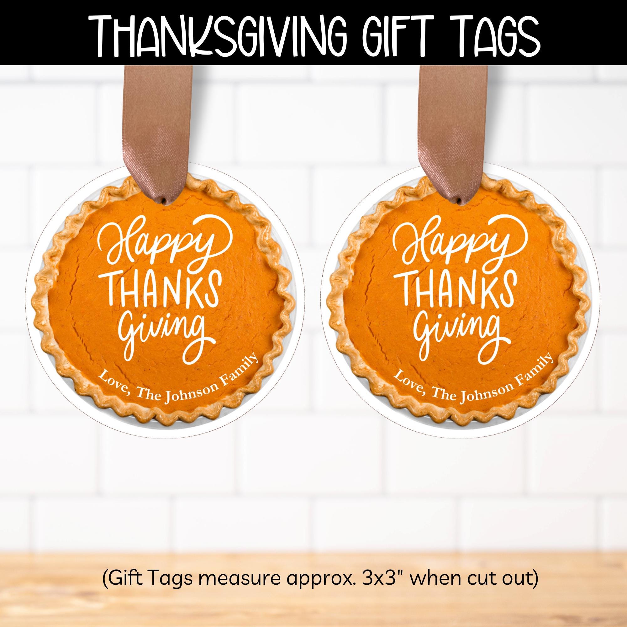 Editable Thanksgiving Round Gift Tags for Kids Teachers Employees ...