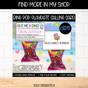 Editable Playdate Cards for Kids Template, Keep in Touch Cards, End of ...