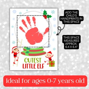 Christmas Snowglobe Elf Handprint Art Craft, Holiday Preschool Toddler ...