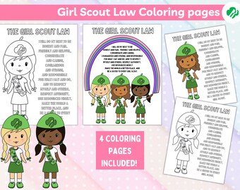 Girl Scout Law Coloring - Etsy