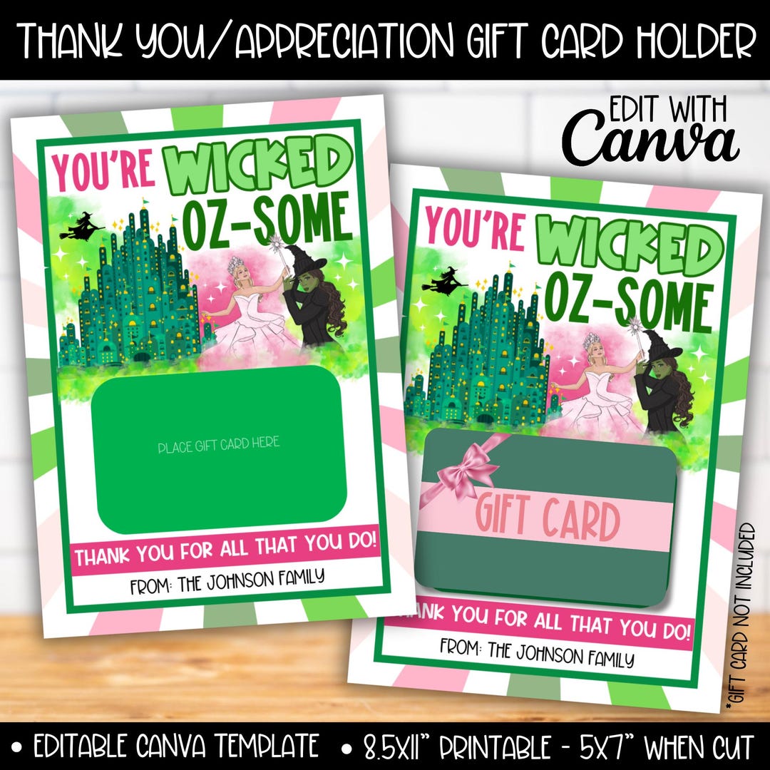 Wicked Appreciation Admin Assistant Week Thank You Gift Card Holder ...
