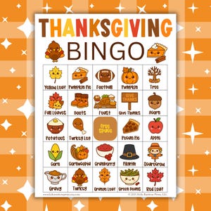 Thanksgiving Turkey BINGO Game for Kids, Thankful Classroom Bingo Group ...