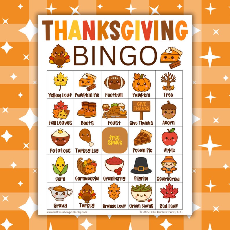 Thanksgiving Turkey BINGO Game for Kids, Thankful Classroom Bingo Group ...