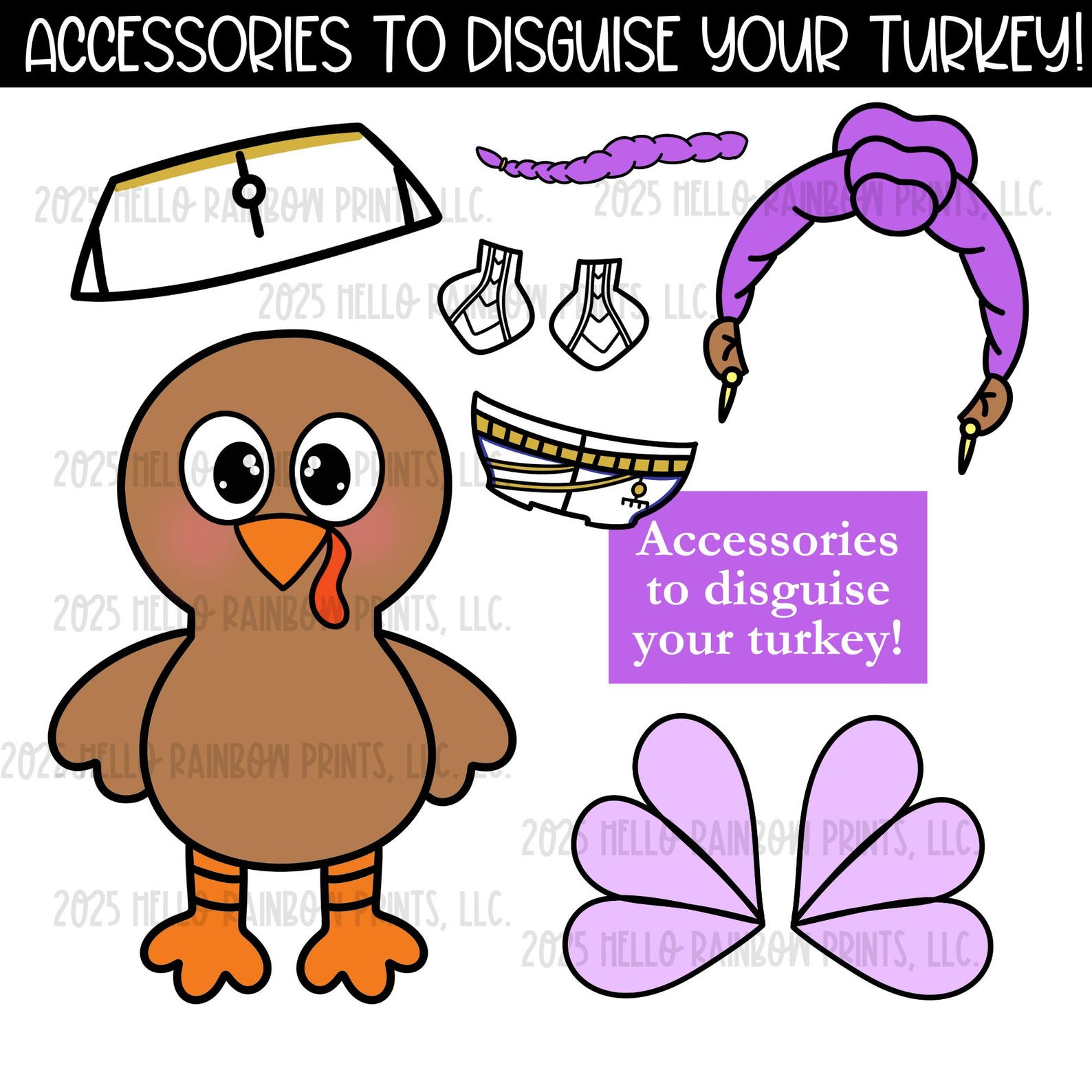 Disguise the Turkey Kpop Hunter Printable Craft Bundle, Rumi Zoey Mira ...
