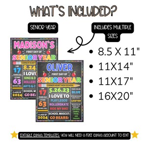 First Day of Senior Year Sign, 1st Day of 12th Grade High School ...