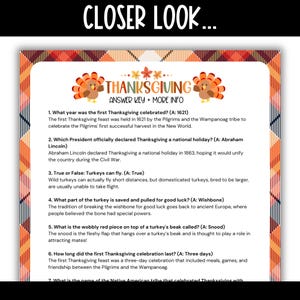 Thanksgiving Fall Trivia Activities Game Printable Bundle for Kids ...