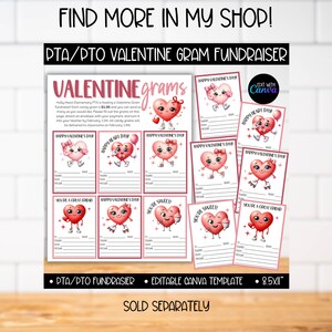 Valentines Day Fundraiser Flyer Forms Tag Template PTA PTO Fundraising ...