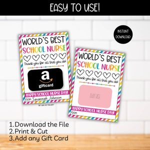 School Nurse Appreciation Day Gift Card Holder, World's Best School ...