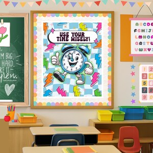 Groovy Classroom Posters Bundle, Retro Aesthetic School Bulletin Board ...