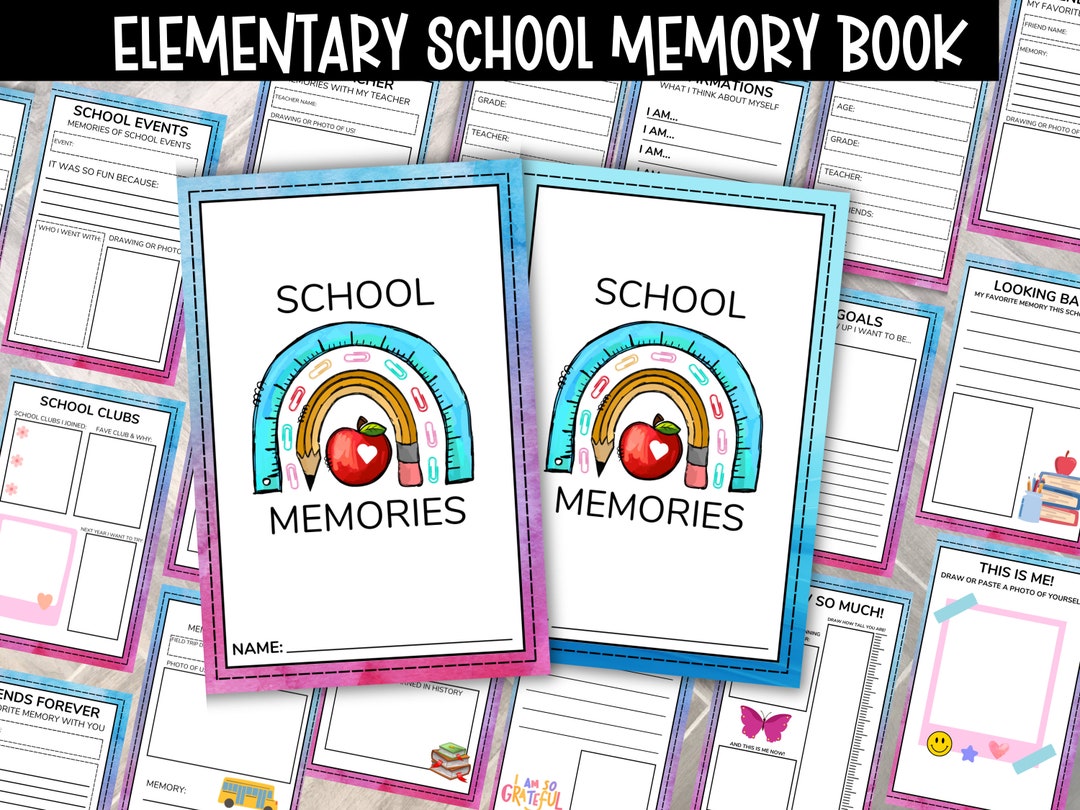 Elementary School Memory Journal | INSTANT DOWNLOAD Printable End of ...