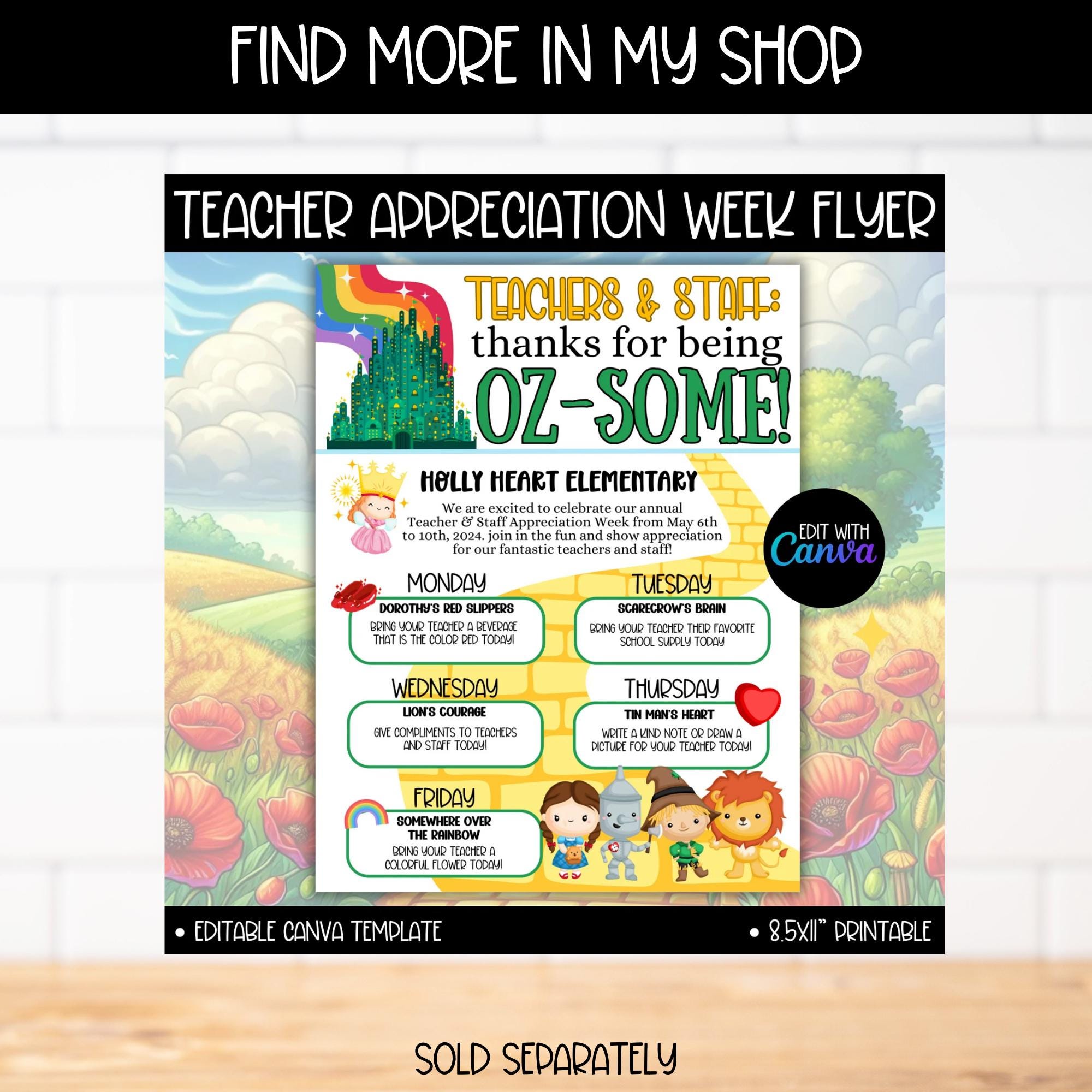 Wicked Teacher Appreciation Week Theme Poster Sign, Wizard of Oz Staff ...