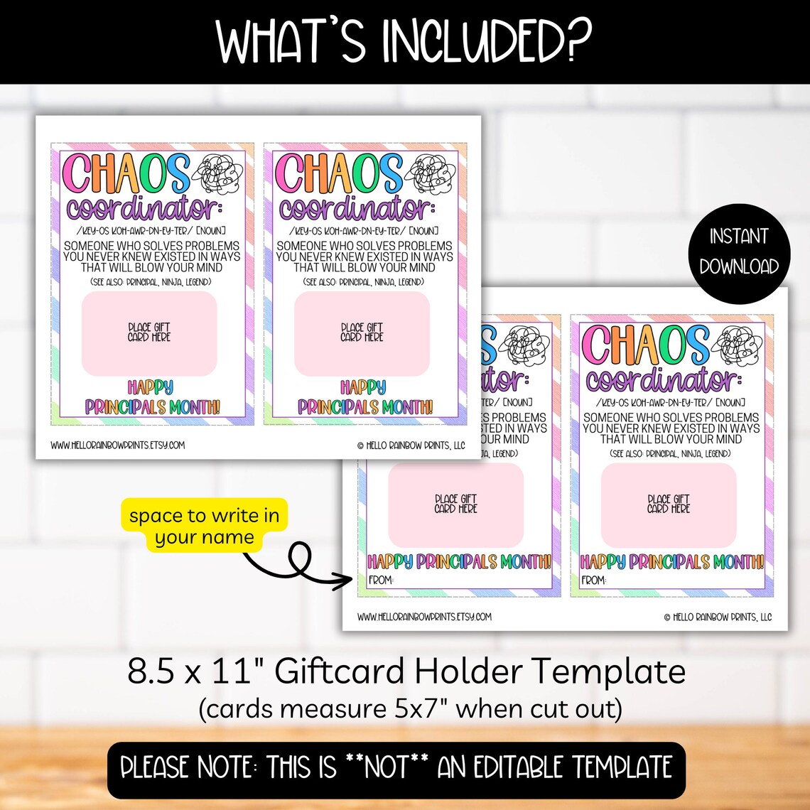 Principals Month Chaos Coordinator Gift Card Holder, Principal Month ...