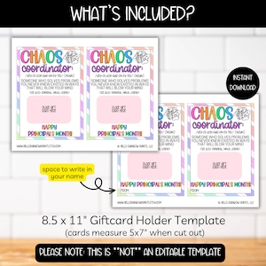 Principals Month Chaos Coordinator Gift Card Holder, Principal Month ...
