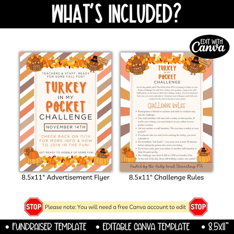 Thanksgiving Turkey Office Work Pocket Game Printable, Fall Team ...