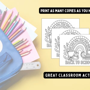 First Day of School Coloring Page Worksheet Printable | Meet the ...