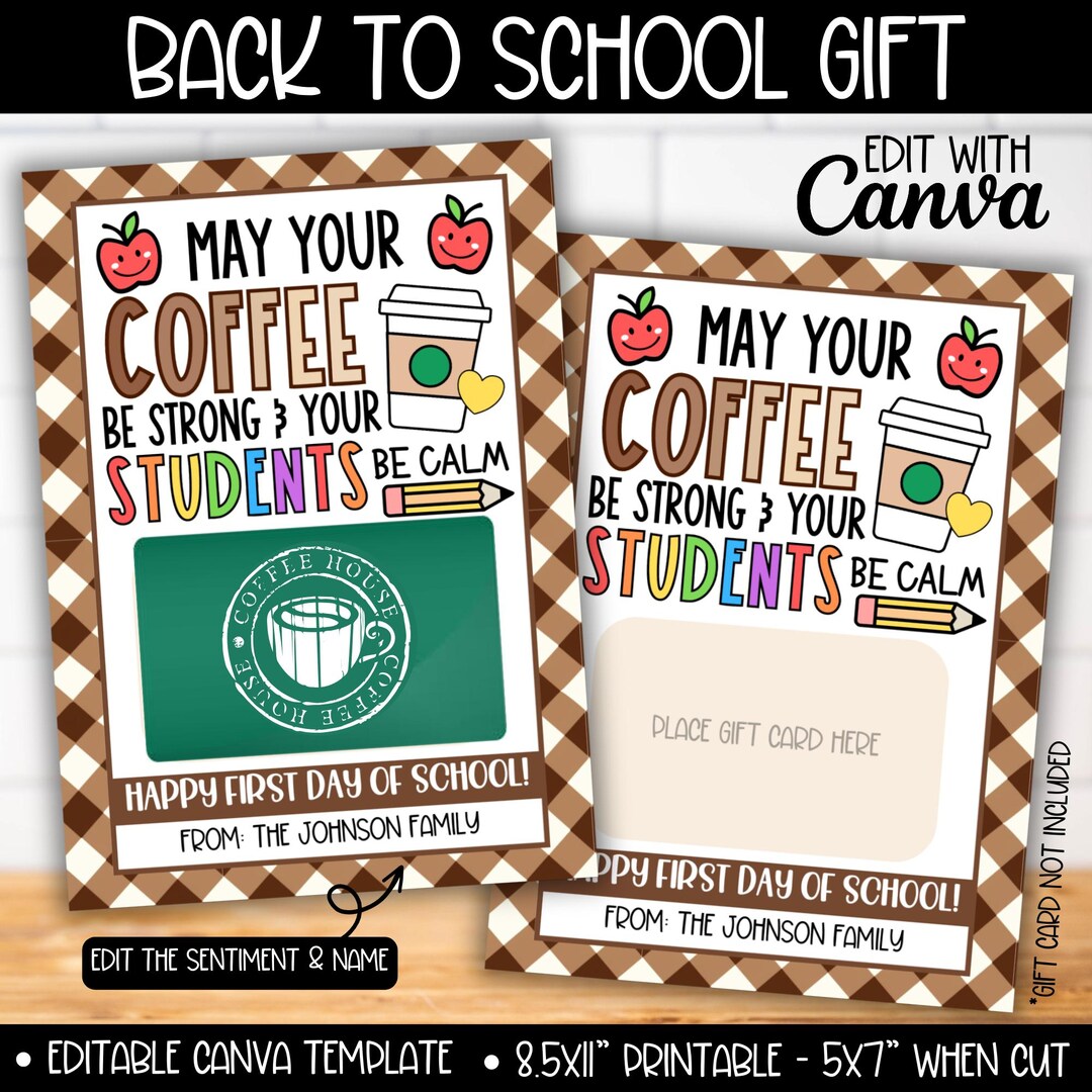 First Day of School Coffee Gift Card Holder for Male Teacher, Gift for ...