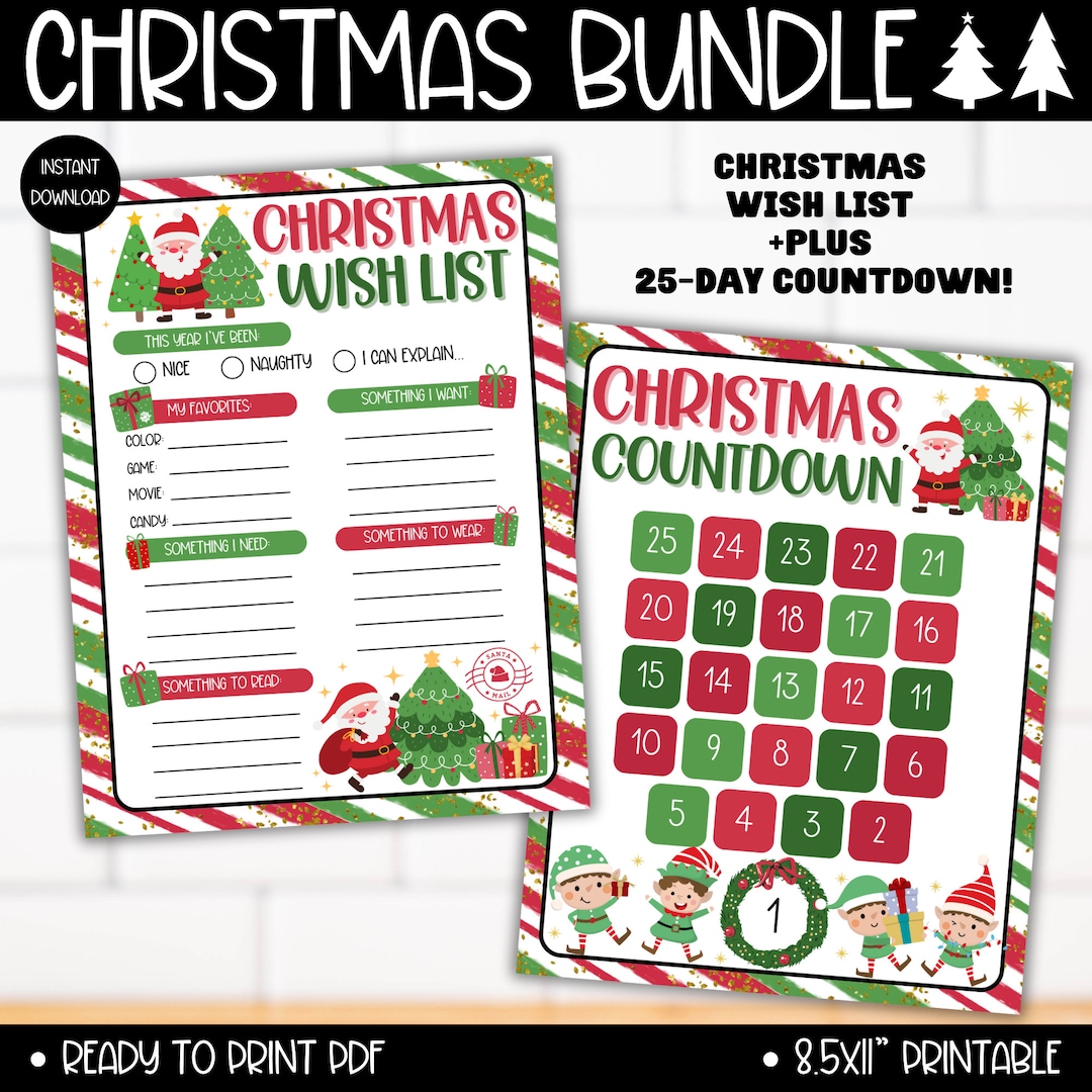 Christmas Wish List Advent Calendar Activity, Something I Want Need ...