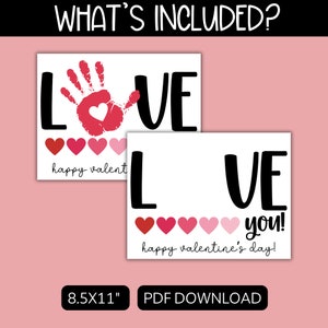 Valentine's Day Love Handprint Craft Valentine Activities Printables ...