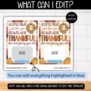 Thanksgiving Thankful for You Personalized Gift Card Holder, Thank You ...