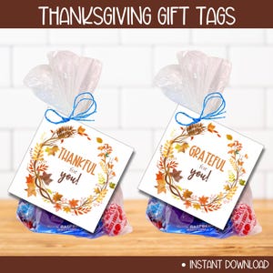 Thanksgiving Treats Gift Tags for Teacher Coworkers Hostess Printable ...