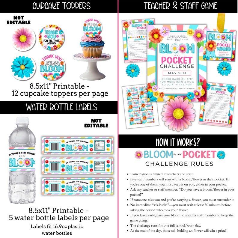 Bloom Flower Teacher Staff Appreciation Week Theme Flyer Poster Sign ...
